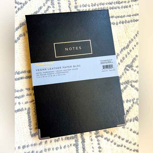 Russell+Hazel | Office | Russell Hazel Notepad Vegan Leather Paper Bloc ...